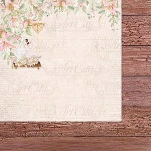 Wedding Digital Paper Scrapbook Bride and Groom Floral Patterns ...