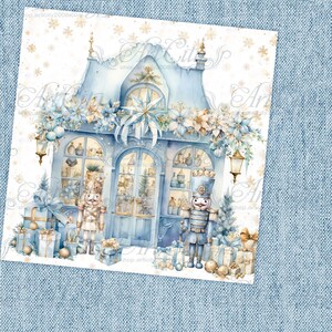 Wonderful Christmas Digital Paper Pack | Blue and White Winter ...