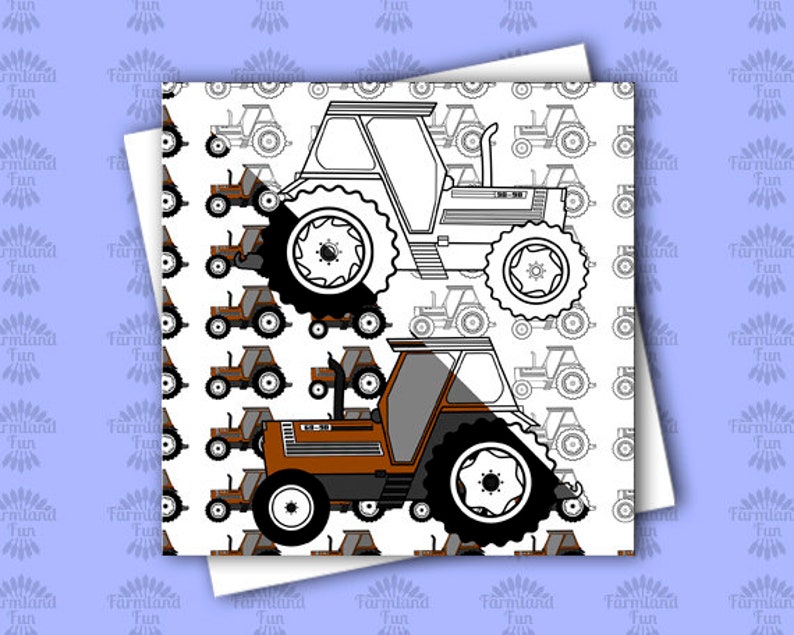 Printable Tractors Through the Ages Fiat Styled Greetings Card - Etsy