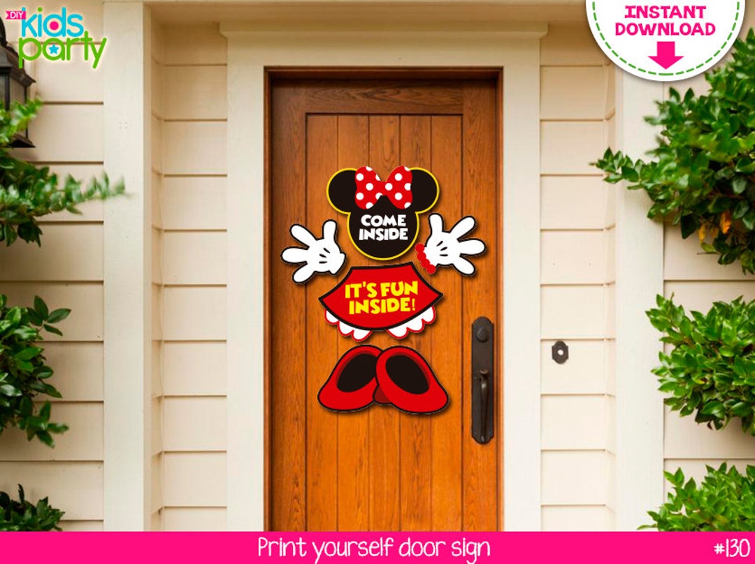 INSTANT DOWNLOAD Red Mouse Door Hanging Sign Print Yourself, Mouse ...