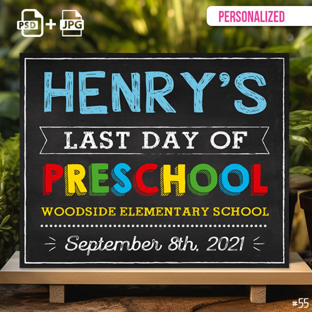 Printable School Sign First Day or Last Day, Back to School Sign, Print ...