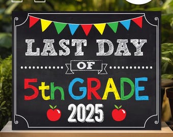 INSTANT DOWNLOAD First Day of 5th Grade School Sign Print Yourself ...