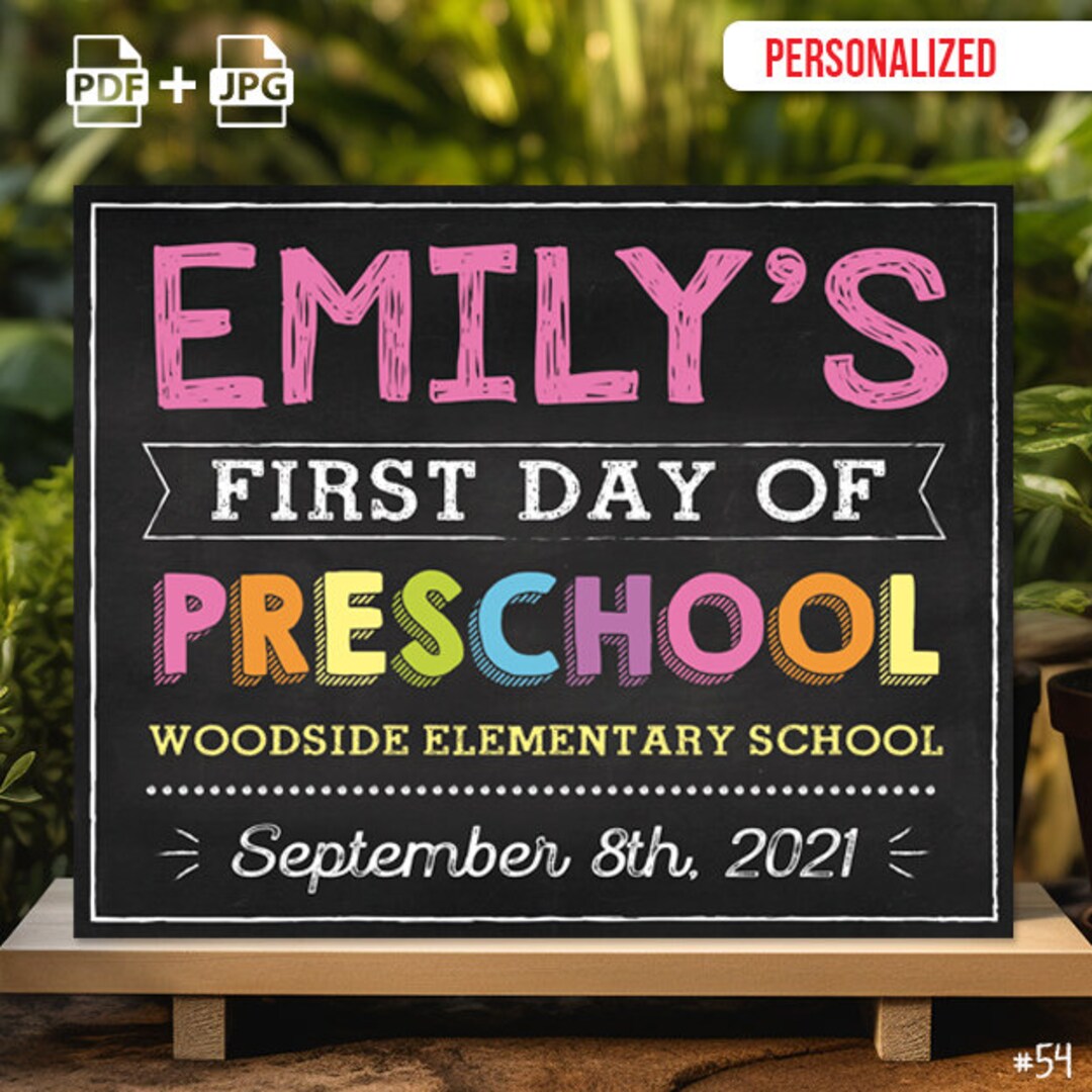 Personalized Printable School Sign First Day or Last Day, Back to ...