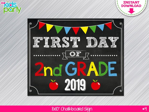 INSTANT DOWNLOAD First Day of 2nd grade School Sign Print Yourself ...