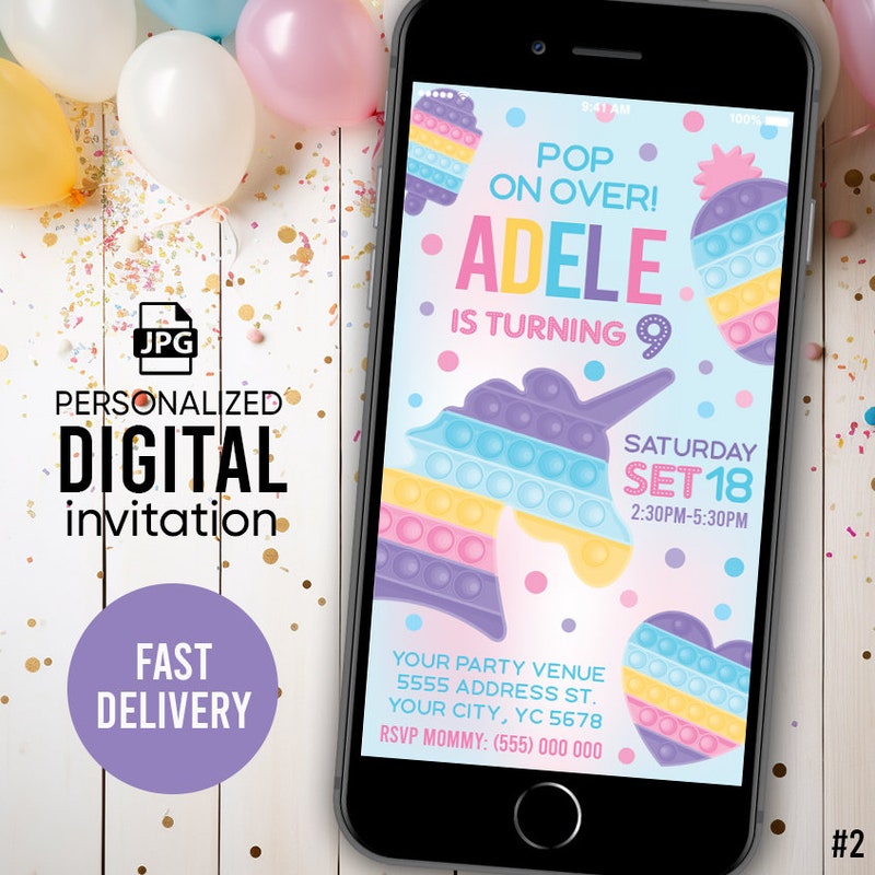 Popit Invitation - Etsy