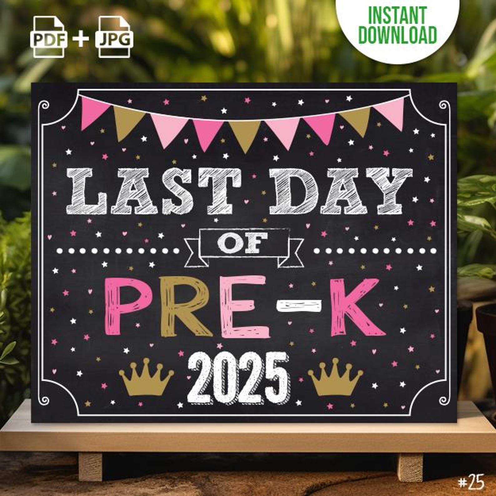 INSTANT DOWNLOAD Princess Last Day of Pre-k Sign Print Yourself, Last ...