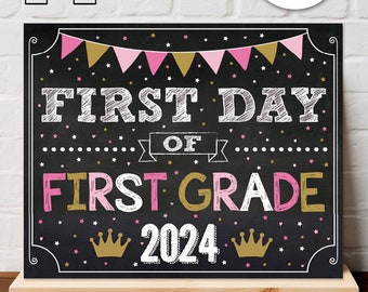 Princess First Day of 1st Grade Sign Instant Download Print Yourself ...