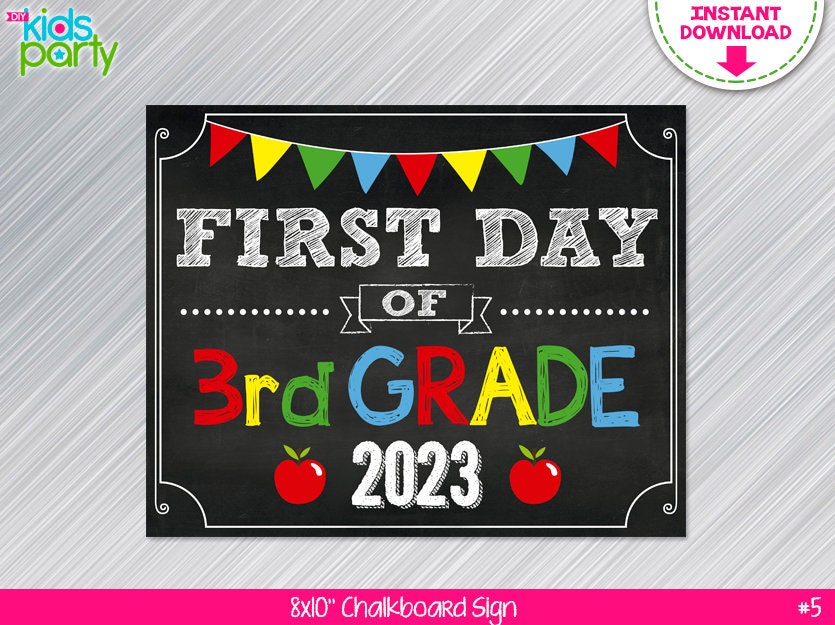 INSTANT DOWNLOAD First Day of 3rd Grade School Sign Print - Etsy