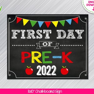 INSTANT DOWNLOAD First Day of PRE-K Sign Print Yourself First - Etsy