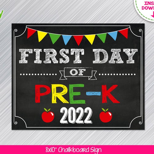 INSTANT DOWNLOAD First Day of PRE-K Sign Print Yourself First - Etsy