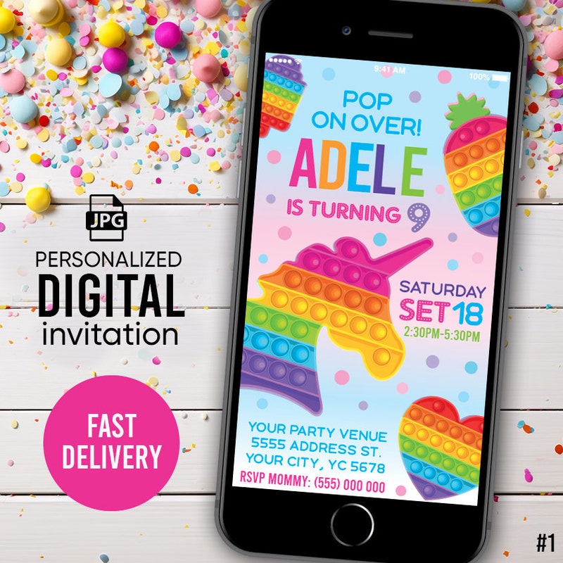 Popit Invitation - Etsy