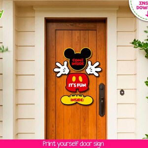INSTANT DOWNLOAD Mouse Door Hanging Sign Print Yourself, Mouse Party ...