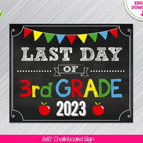INSTANT DOWNLOAD First Day of 3rd Grade School Sign Print - Etsy