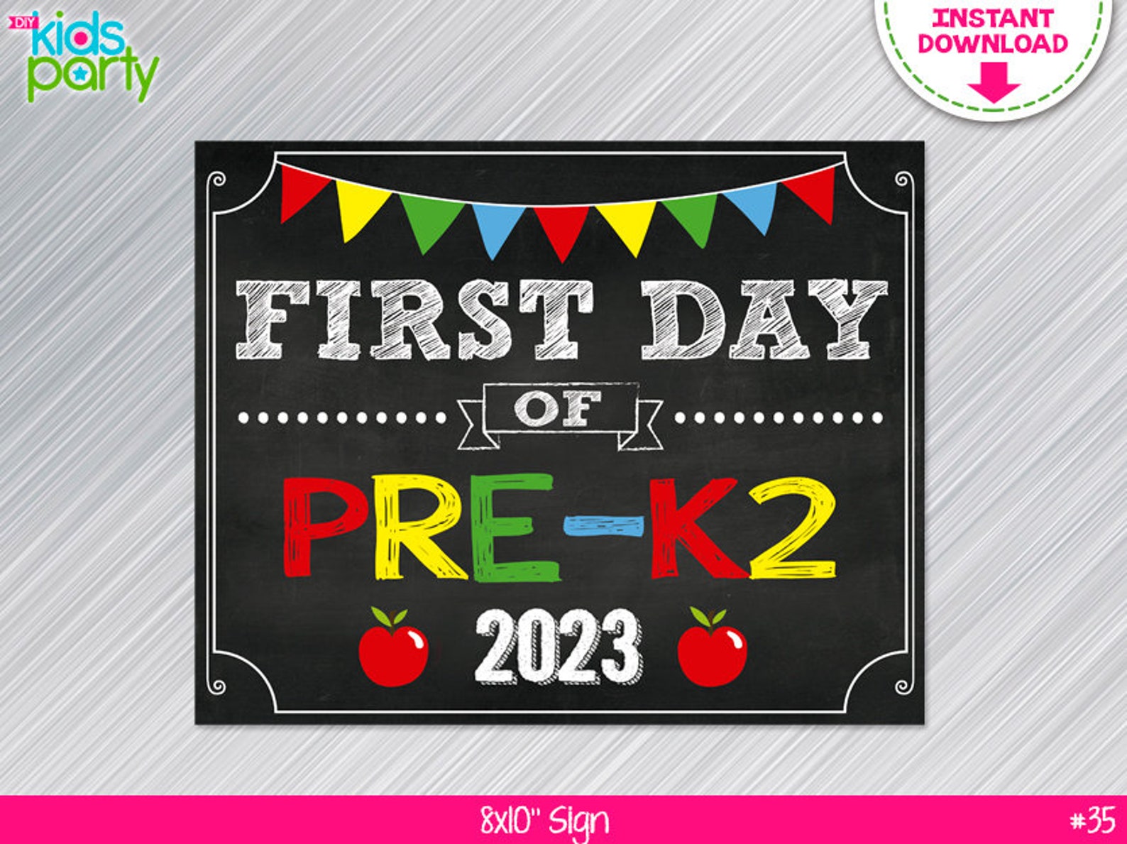 INSTANT DOWNLOAD First Day of PRE-K2 Sign Print Yourself - Etsy