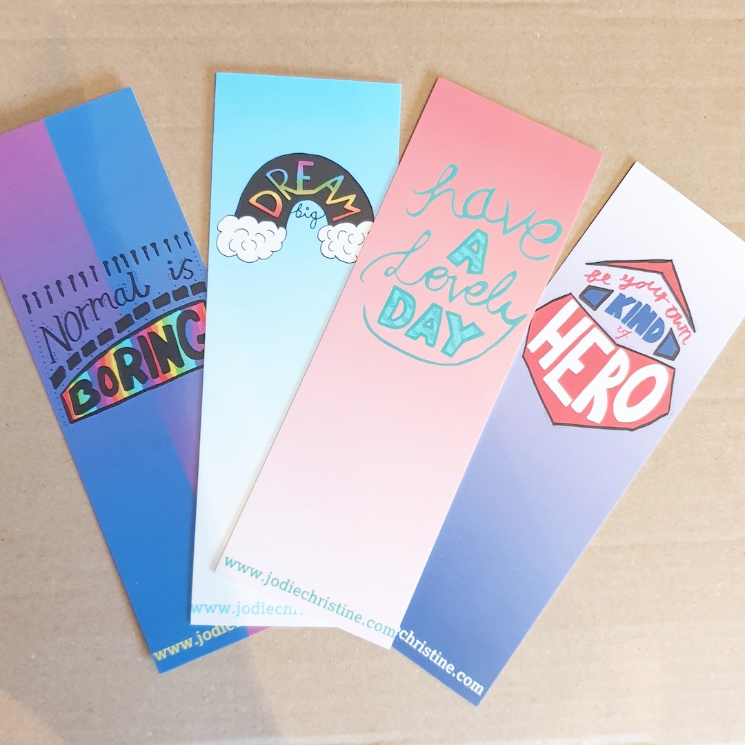 Hand Drawn Typographic Bookmarks | Pick a Design - Etsy