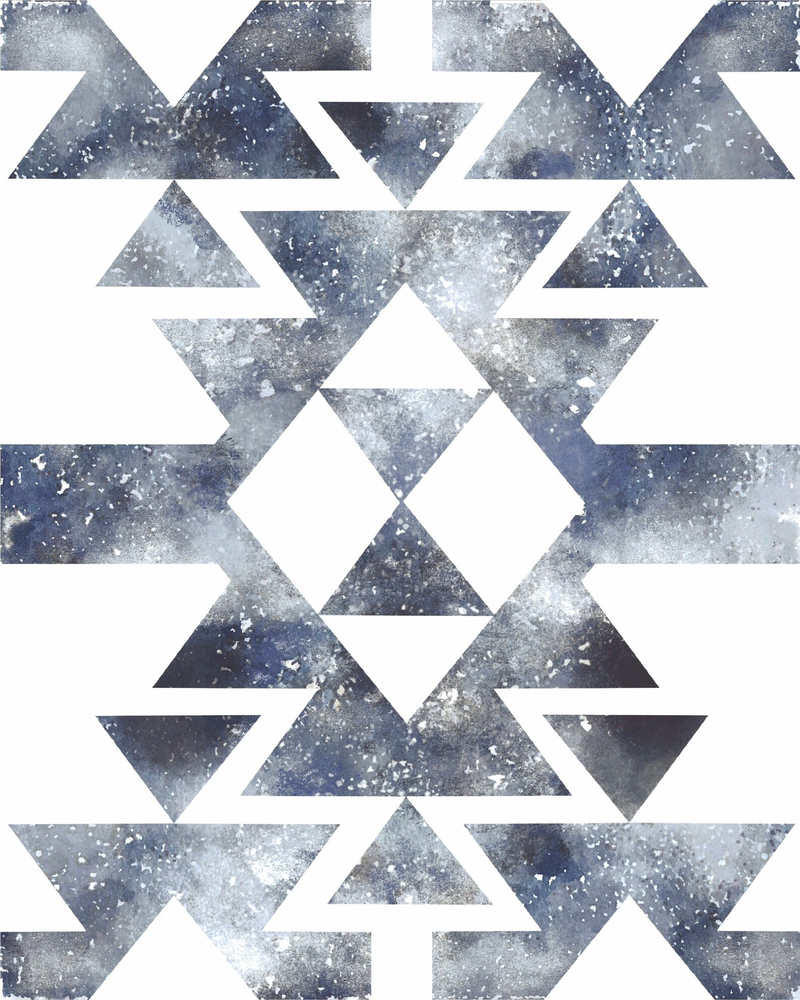 Large Blue Aztec Prints Gallery Wall Art Set of 3 Home - Etsy