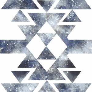 Large Blue Aztec Prints Gallery Wall Art Set of 3 Home Decore Farmhouse ...