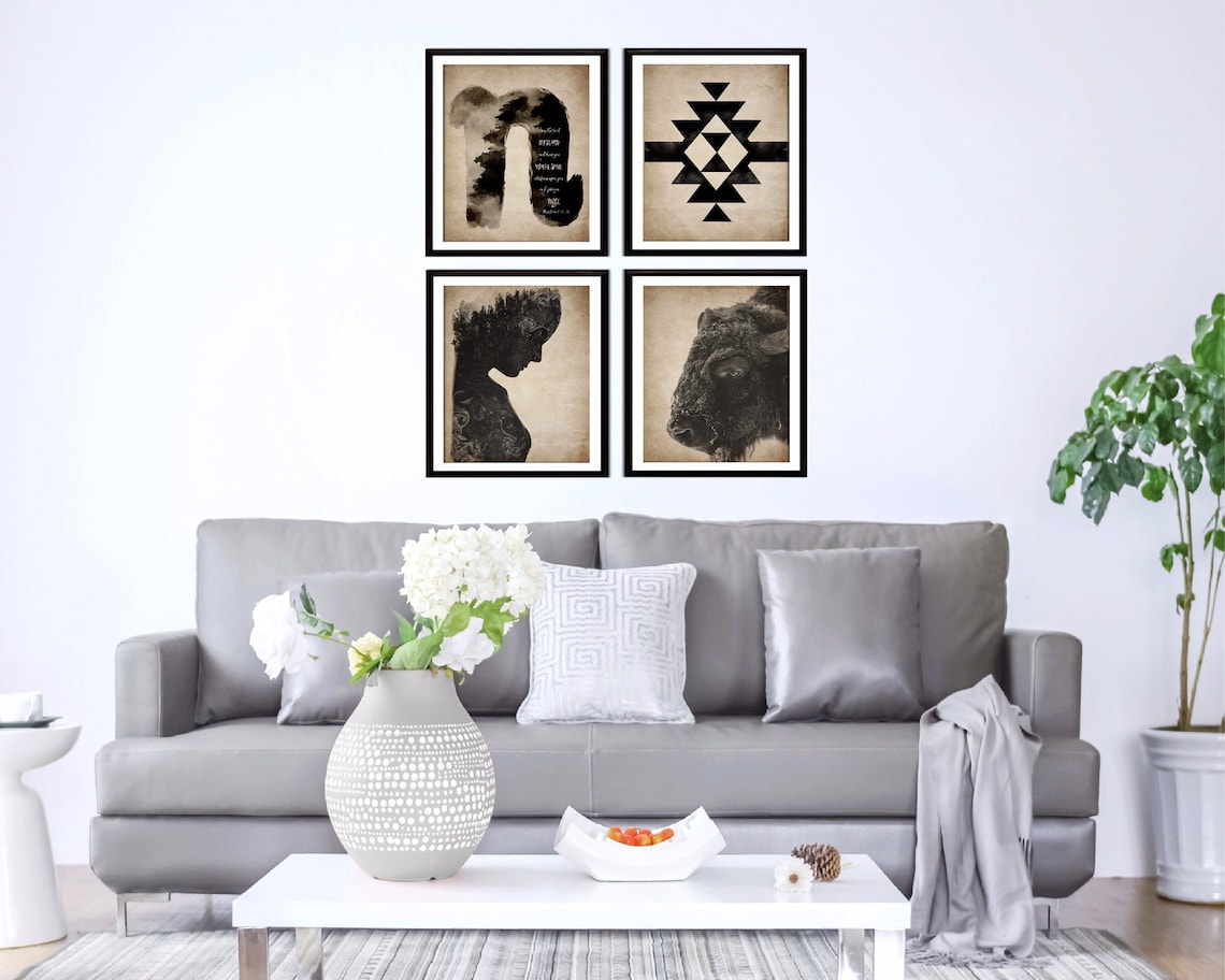 Country Rustic Print Set of 4 Vintage Style Posters - Etsy