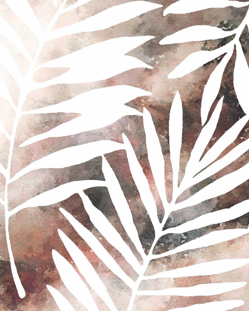 Watercolor Palm Leaf Art Print Gallery Wall Set - Etsy