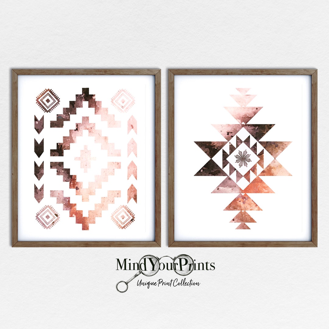 Aztec Prints-rustic Wall Art-gallery Wall Art Set of 2 - Etsy