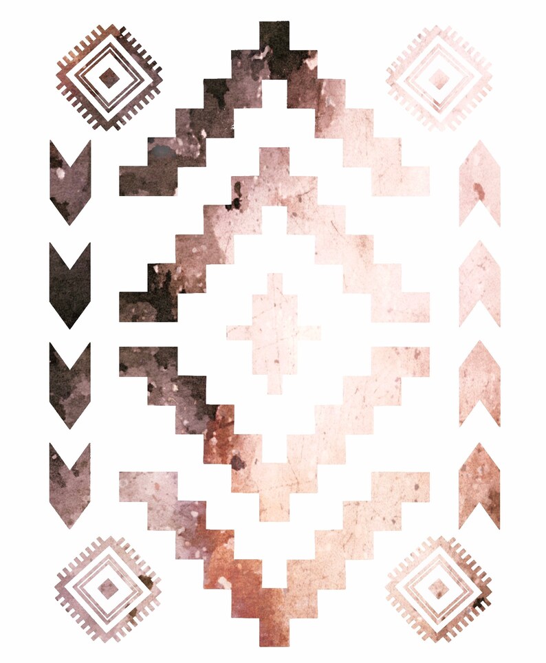 Aztec Prints-rustic Wall Art-gallery Wall Art Set of 2 | Etsy