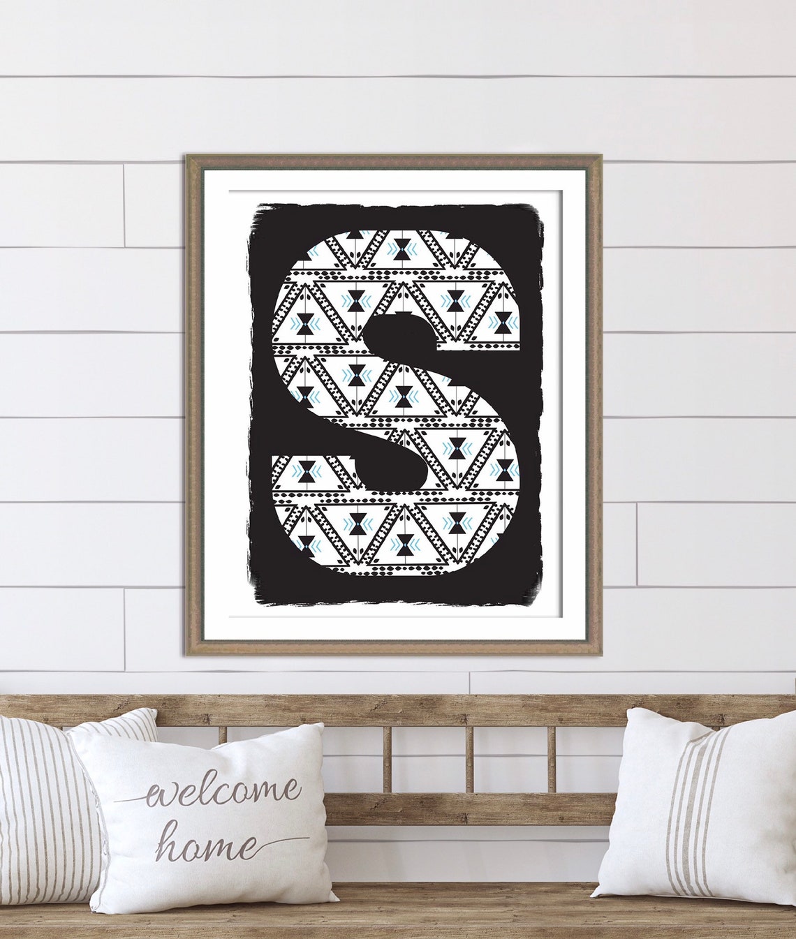 Letter S Initial Nursery Print Custom Child Wall Art - Etsy