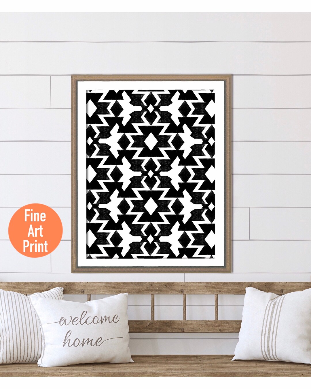 Black Tribal Wall Art Geometric Aztec Print - Etsy