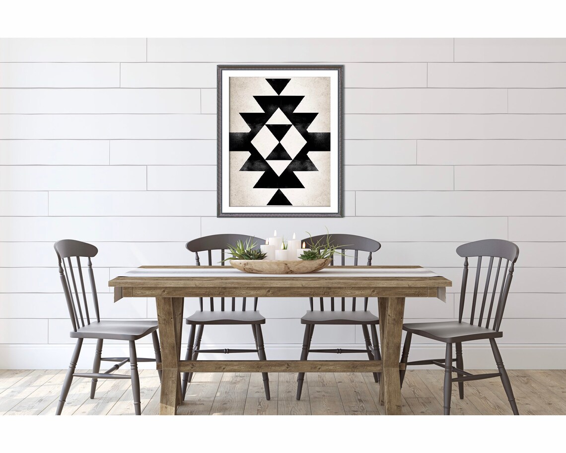 Black Aztec Print for Your Western Home Decor - Etsy