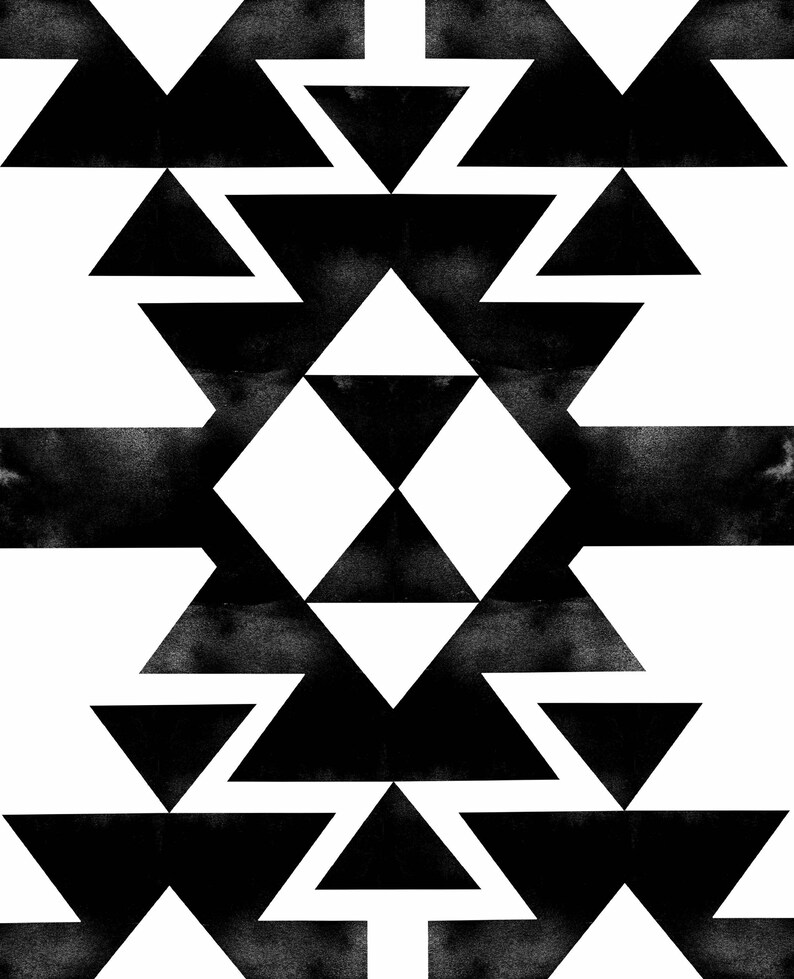 Gallery Wall Set Black and White Art Rustic Aztec Prints | Etsy