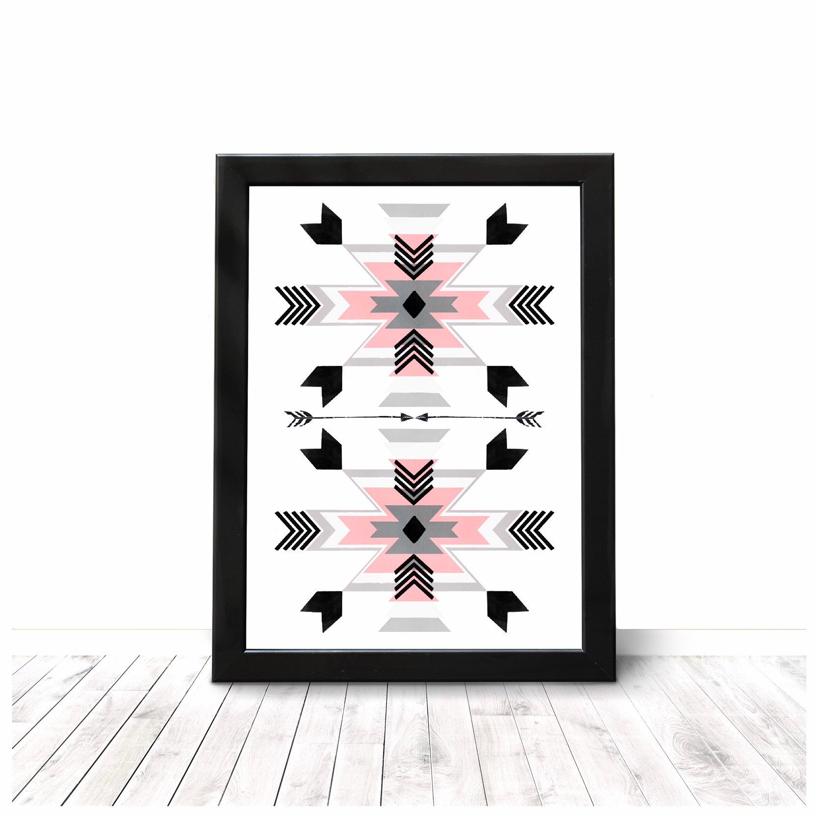 Tribal Print Nursery Decor Pink Wall Art | Etsy