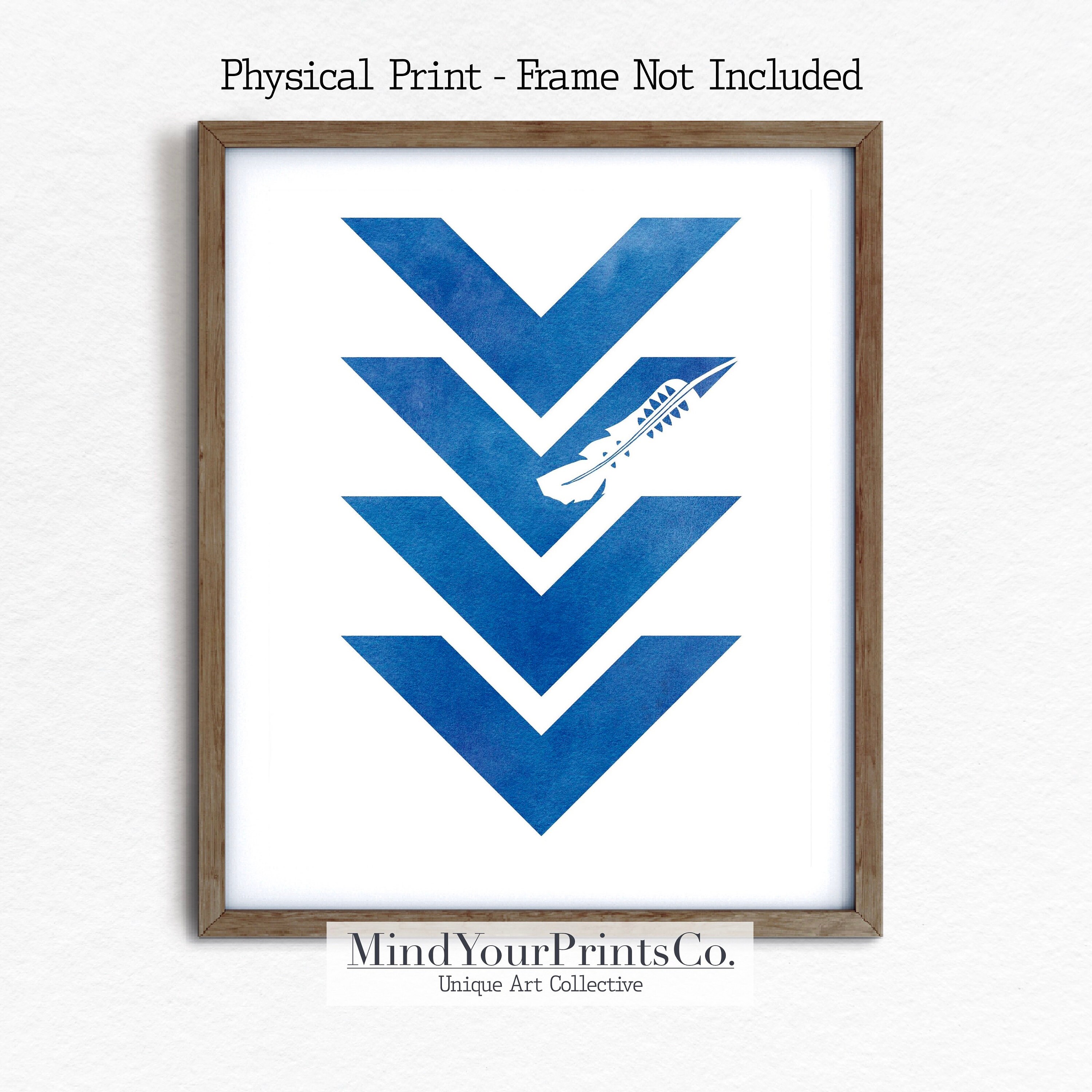 Blue Arrow Western Wall Art Indigo Southwest Style Geometric - Etsy