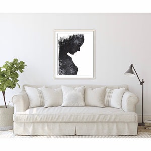 Abstract Female Illustration With Trees Art Print - Etsy