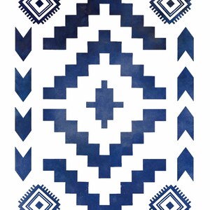 Blue Gallery Wall Set of 3 Southwestern Prints Navy Dark Blue Western ...