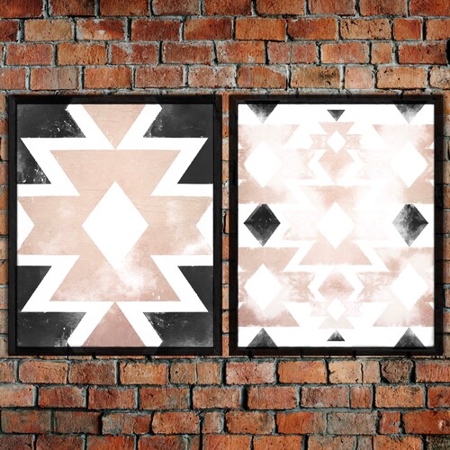 Aztec Prints-rustic Wall Art-gallery Wall Art Set of 2 - Etsy