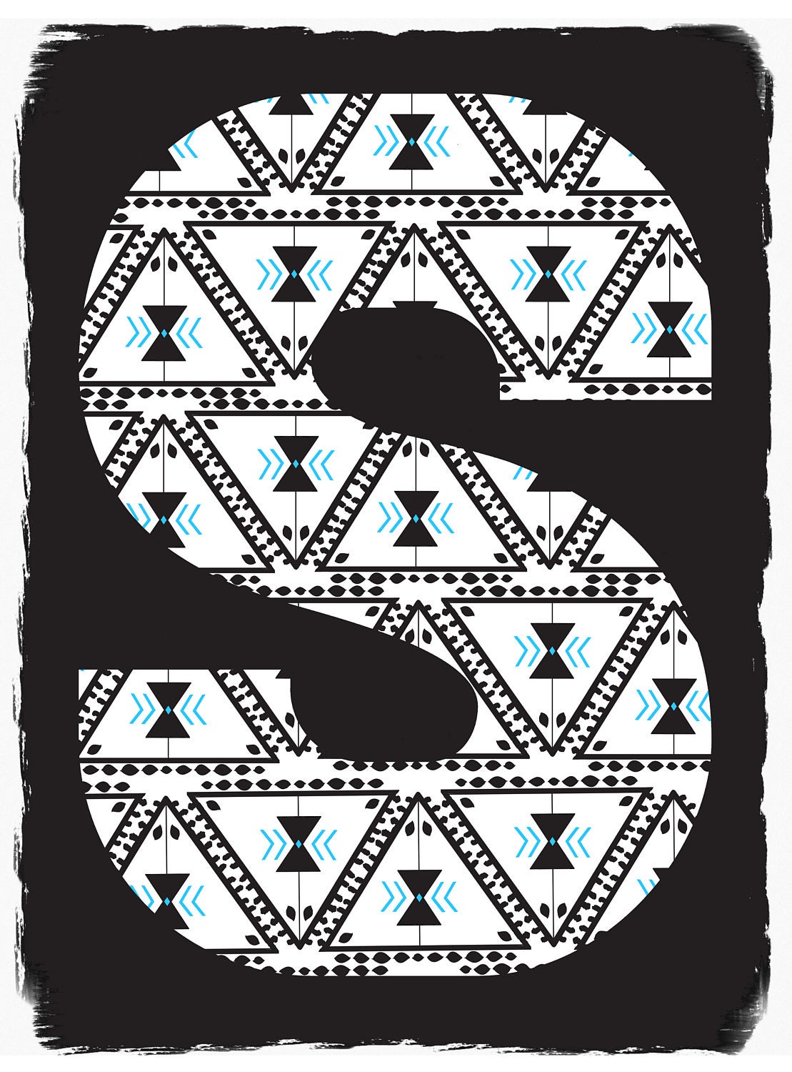 Letter S Initial Nursery Print Custom Child Wall Art - Etsy