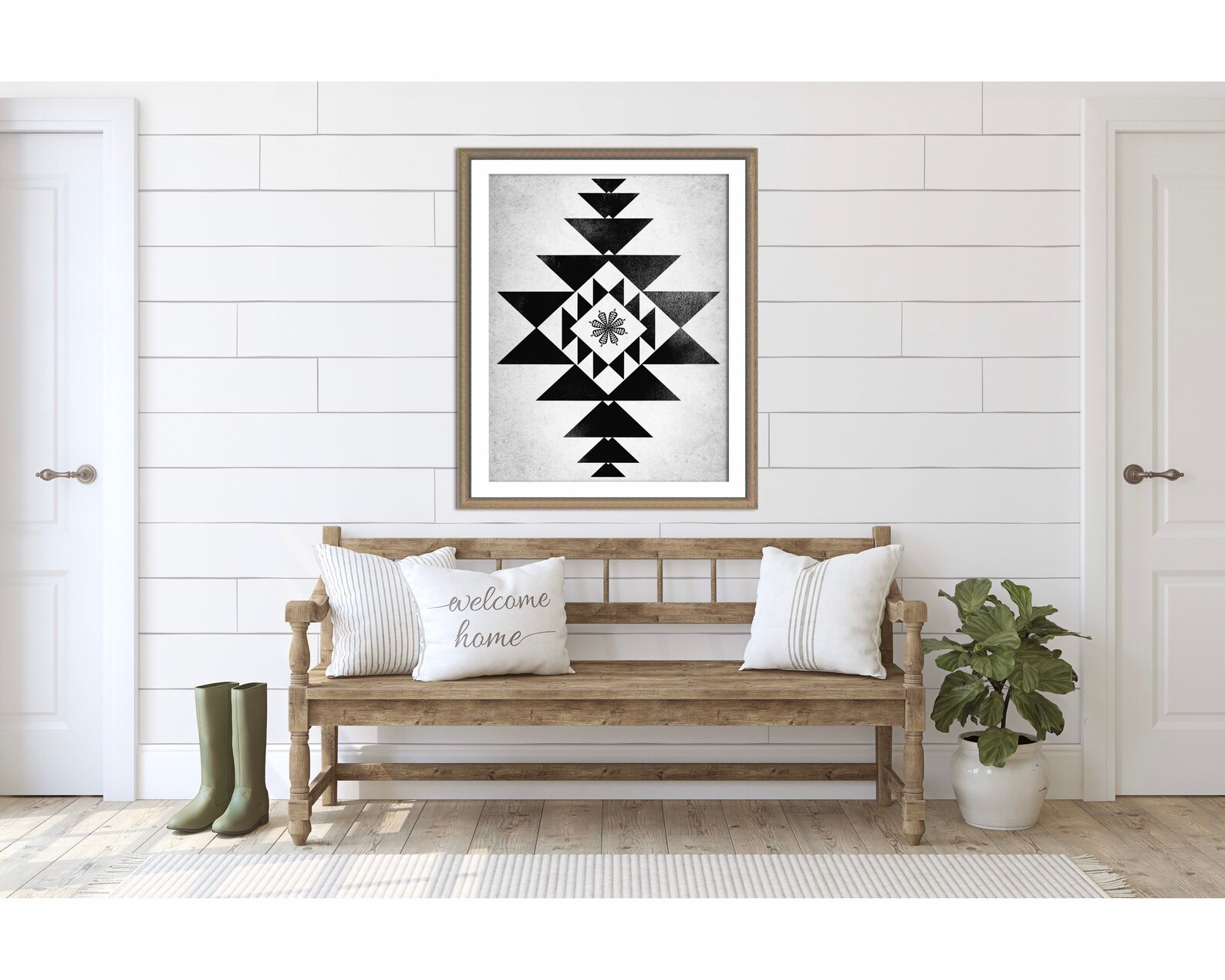 Southwestern Decor Gray and Black Aztec Print Modern Western - Etsy