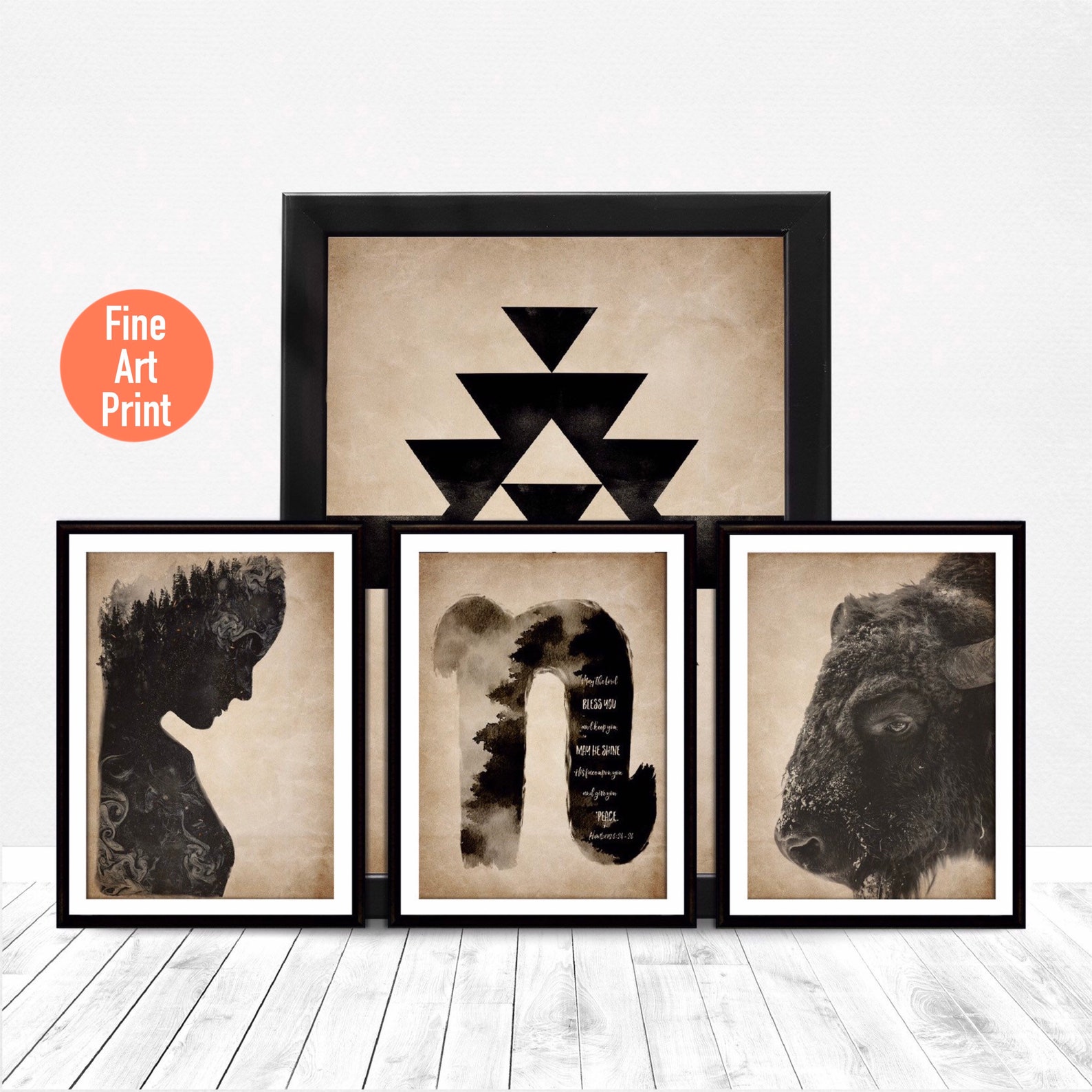 Country Rustic Print Set of 4 Vintage Style Posters - Etsy