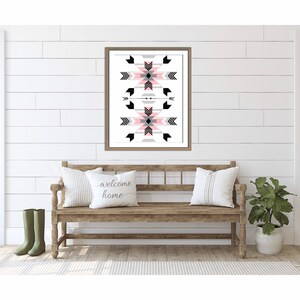 Tribal Print Nursery Decor Pink Wall Art - Etsy