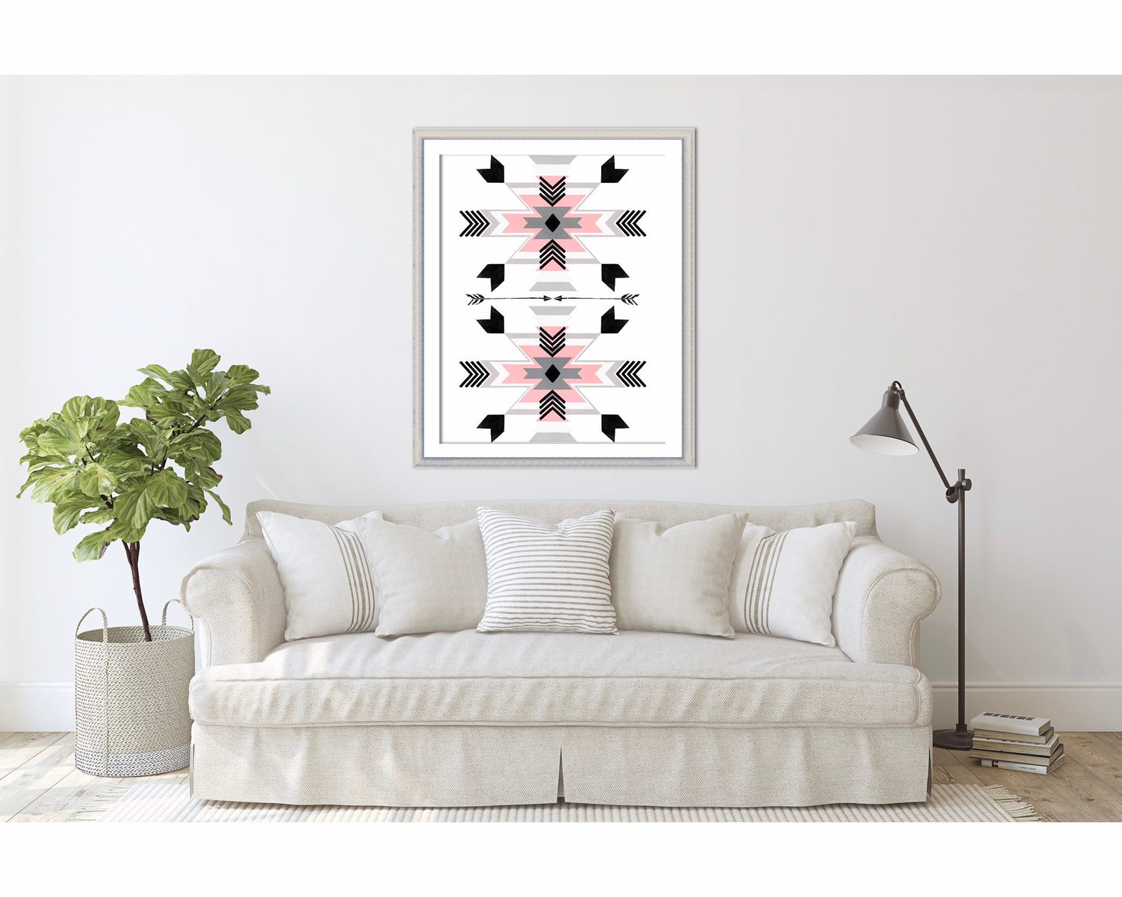 Tribal Print Nursery Decor Pink Wall Art - Etsy