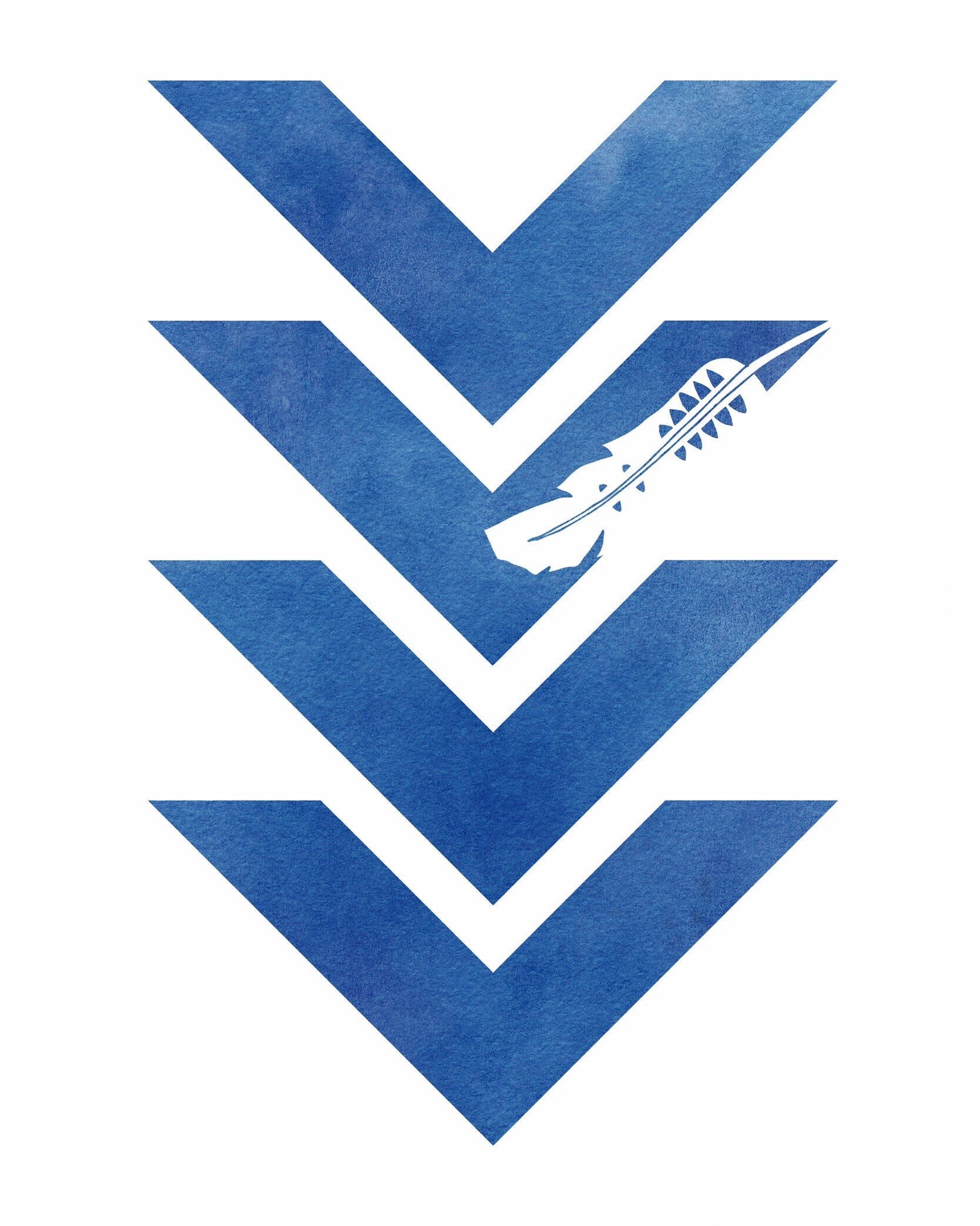 Blue Arrow Western Wall Art Indigo Southwest Style Geometric - Etsy