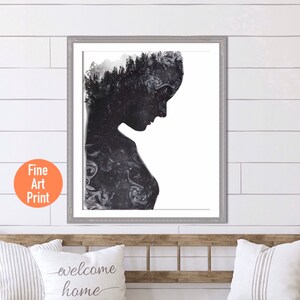 Abstract Female Illustration With Trees Art Print - Etsy