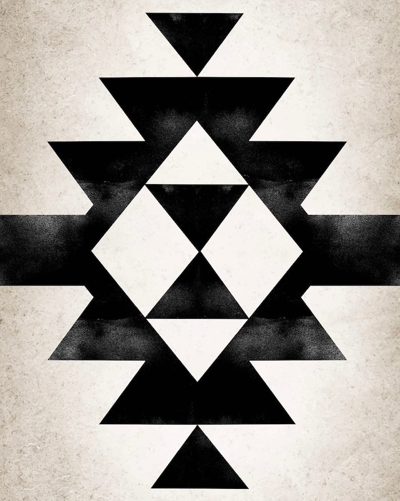 Black Aztec Print For Your Western Home Decor | Etsy