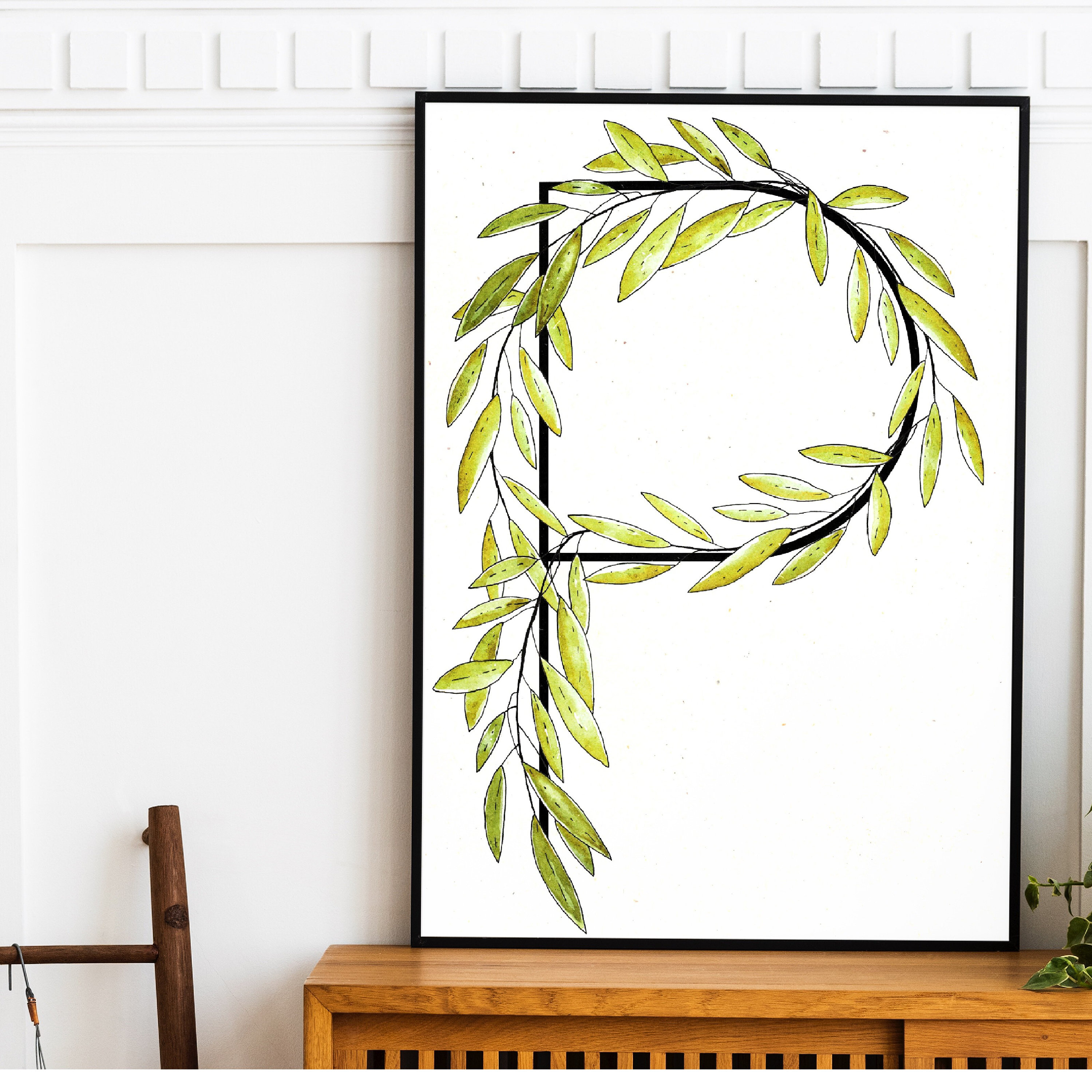 Letter P Nursery Wall Art Greenery Print - Etsy