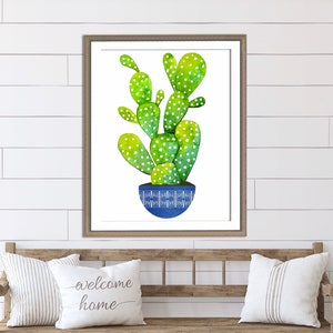 Cactus Decor Watercolor Cactus Print - Etsy