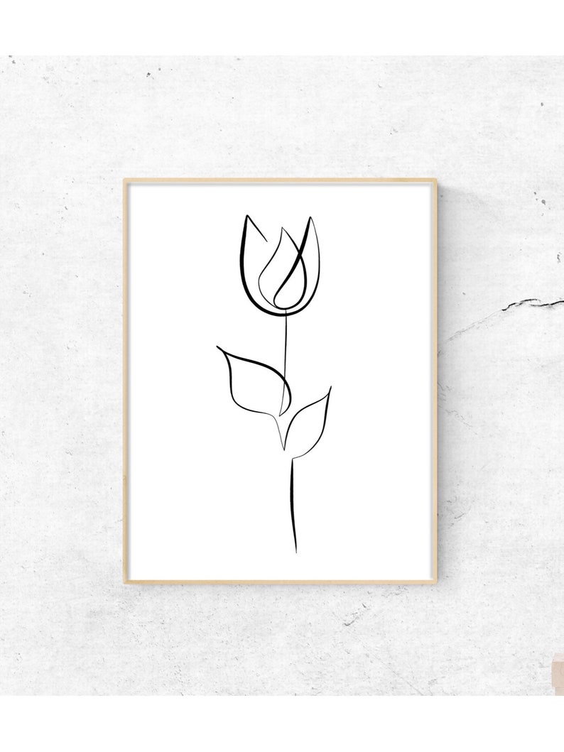 Botanical Line Art Botanical Line Drawing Line Art Print - Etsy