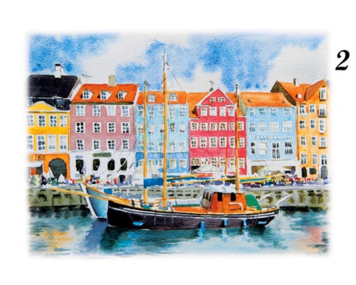 Copenhagen Art Prints from original watercolor paintings | Etsy
