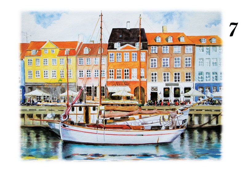 Copenhagen Art Prints from original watercolor paintings | Etsy