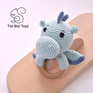 Dragon Baby Rattle Crochet Pattern, Dinosaur Amigurumi Toy, Crochet ...