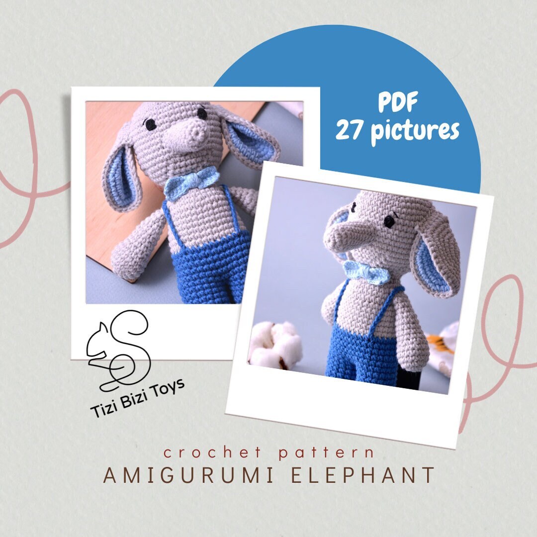 Crochet Amigurumi Elephant Pattern, Crochet Elephant Tutorial, Easy ...