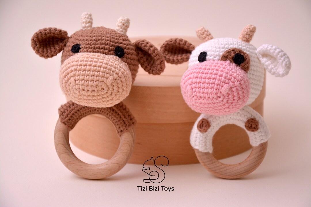 Baby Rattle Crochet Pattern Cow Cute Amigurumi Animal - Etsy